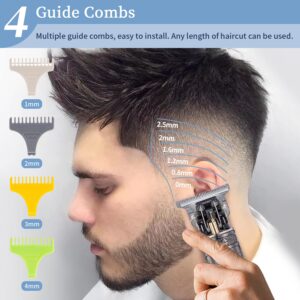 MOTLATA Hair Clippers for Men Zero Gapped Trimmer Professional T Blade Trimmer Cordless Hair Cutting Pro Li Outline Trimmer Detail Haircut Rechargeable Gold