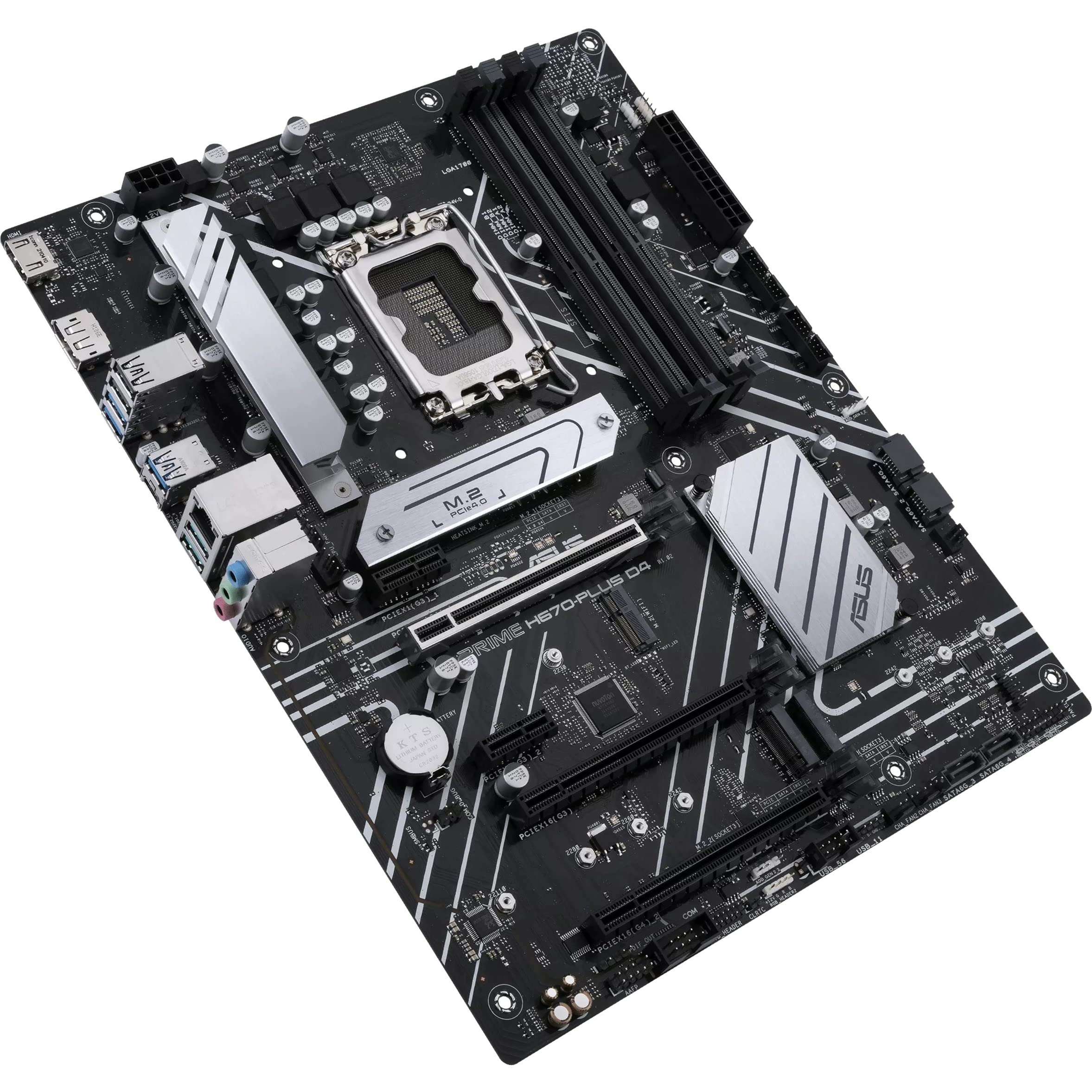 ASUS PRIME H670-PLUS D4 LGA 1700(Intel 12th Gen) ATX motherboard (PCIe 4.0, DDR4,3xM.2 slots, 2.5Gb LAN, DP,HDMI, Aura Sync)