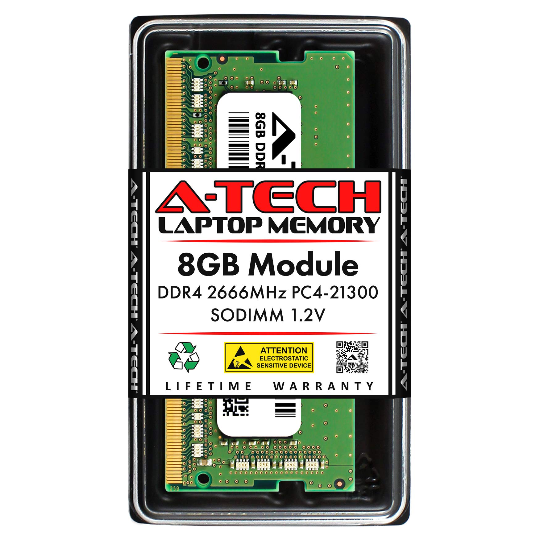 A-Tech 8GB RAM Replacement for CT8G4SFRA266 | DDR4 2666MHz PC4-21300 (PC4-2666V) CL19 SODIMM 1.2V Non-ECC SO-DIMM 260-Pin Laptop, Notebook Memory Module