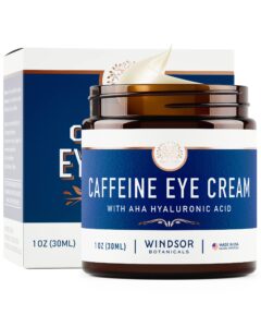 caffeine eye cream for dark circles & puffiness - anti-aging, wrinkle reducing, 100% brazilian coffee oil, hyaluronic acid, 1 oz boxed version