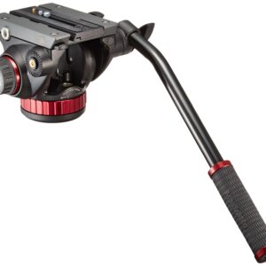 Manfrotto 502 Video Head MVH502AH & MT190XPRO4 Aluminum 4-Section Tripod,Black