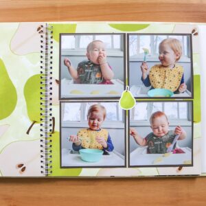 Baby Eats The Alphabet Scrapbook | First Foods Memory Book | Baby-Led Weaning Journal | Gender Neutral Baby Keepsake Album | Baby-Led Weaning Feeding Photo Book