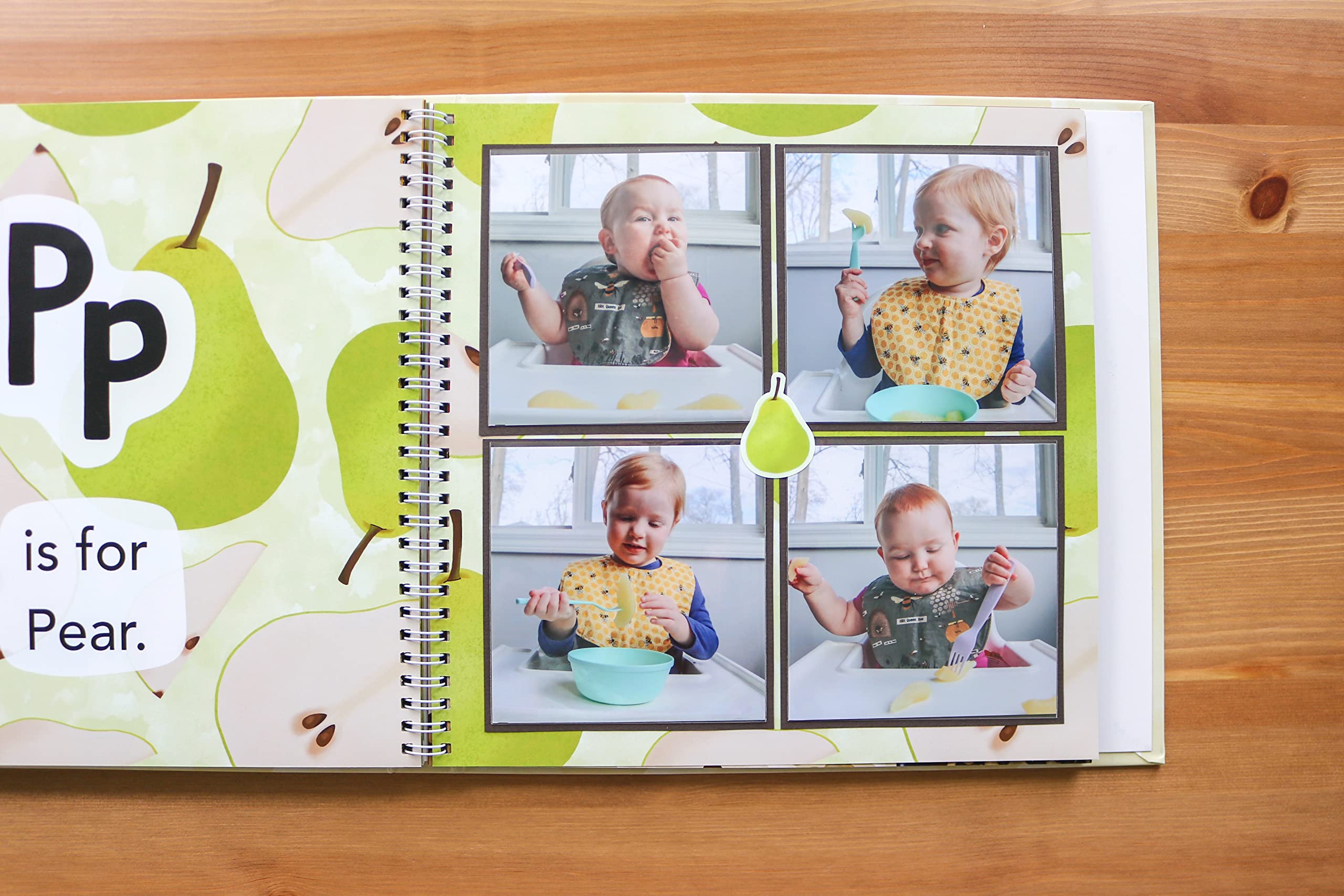 Baby Eats The Alphabet Scrapbook | First Foods Memory Book | Baby-Led Weaning Journal | Gender Neutral Baby Keepsake Album | Baby-Led Weaning Feeding Photo Book