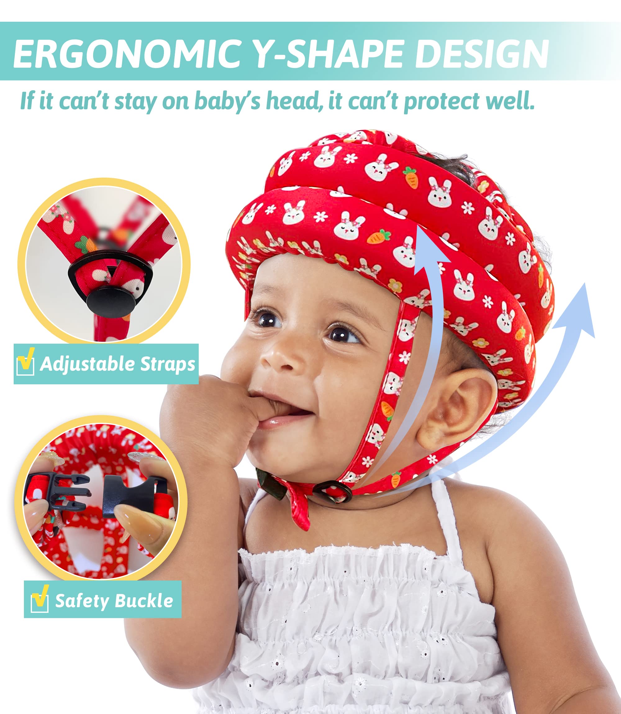 Simply Kids Baby Helmet for Crawling Walking I Baby Head Protector No Bumps and Soft Cushion Infant Baby Safety Headguard for Learning to Walk I Toddler Helmets 1-2 Years Old, 6-12 Months