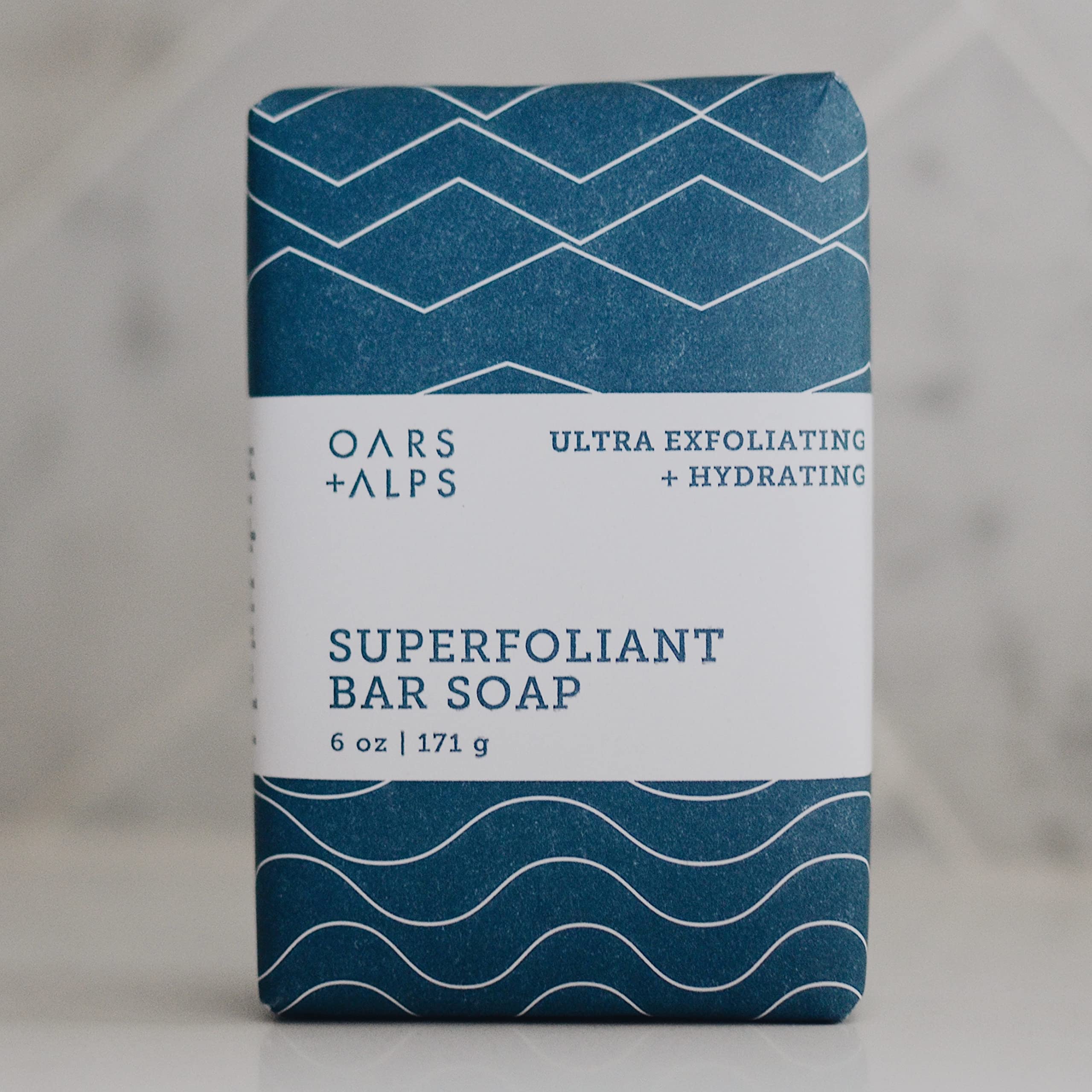 Oars + Alps Superfoliant Exfoliating Men's Bar Soap, Dermatologist Tested and Made with Clean Ingredients, Travel Size, 1 Pack, 6 Oz