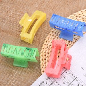 8 PCS Rectangle Acrylic Banana Hair Claw Clips for Women Thick Hair (3.5inch)