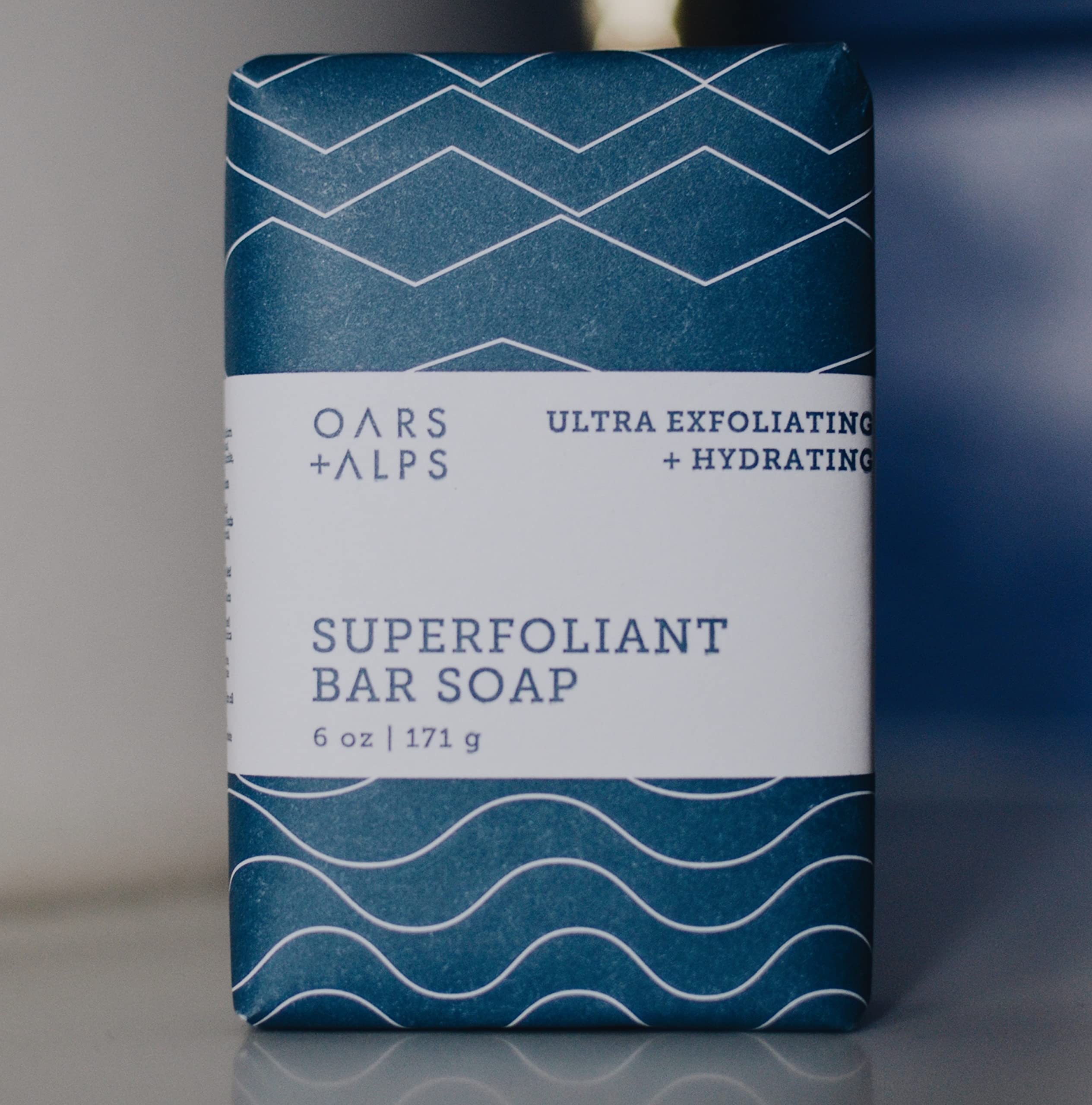 Oars + Alps Superfoliant Exfoliating Men's Bar Soap, Dermatologist Tested and Made with Clean Ingredients, Travel Size, 1 Pack, 6 Oz