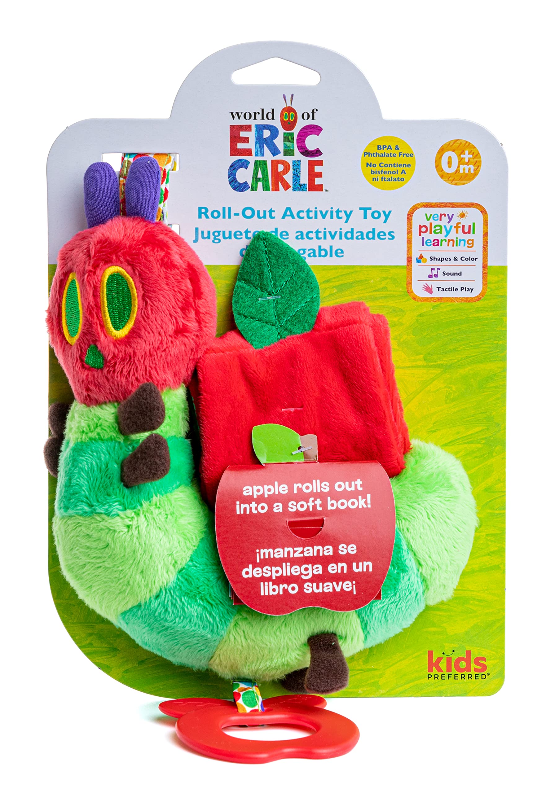 KIDS PREFERRED World of Eric Carle The Very Hungry Caterpillar Roll Out Activity Toy with Teether, Multicolor (55734)