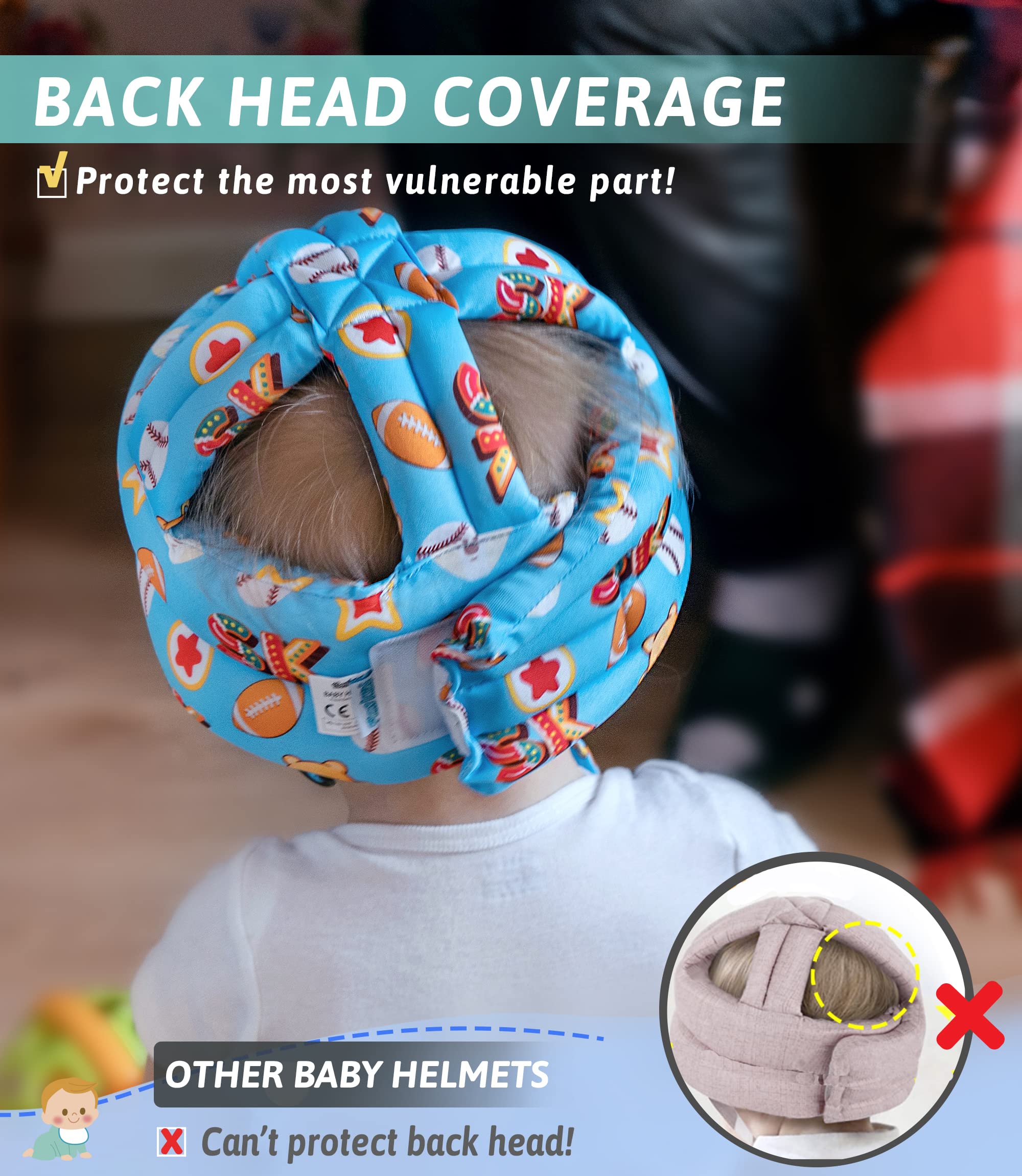 Simply Kids Baby Helmet for Crawling Walking I Baby Head Protector No Bumps and Soft Cushion Infant Baby Safety Headguard for Learning to Walk I Toddler Helmets 1-2 Years Old, 6-12 Months