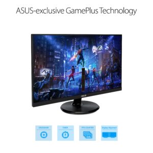 ASUS 23.8” 1080P Monitor (VZ24EHE) - Full HD, IPS, 75Hz, 1ms, Adaptive-Sync/FreeSync, Low Blue Light, Flicker Free, Ultra-Slim, VESA Mountable, Frameless, HDMI, VGA (Renewed)