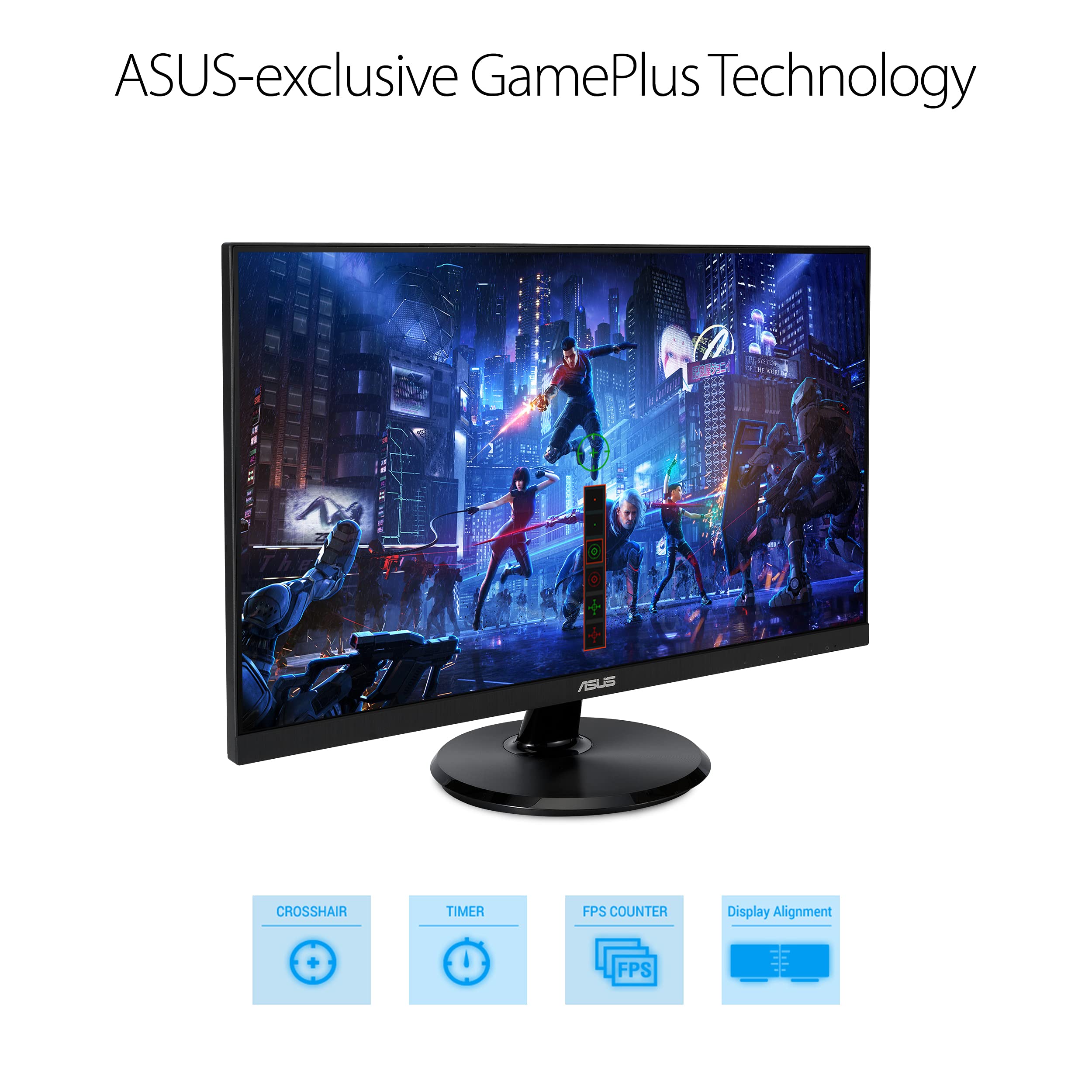 ASUS 23.8” 1080P Monitor (VZ24EHE) - Full HD, IPS, 75Hz, 1ms, Adaptive-Sync/FreeSync, Low Blue Light, Flicker Free, Ultra-Slim, VESA Mountable, Frameless, HDMI, VGA (Renewed)