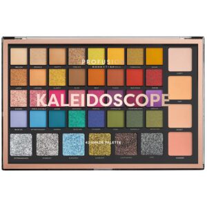 profusion cosmetics kaleidoscope 42 shade palette bright colors matte shimmer satin colorful eyeshadow makeup pallete long lasting and pro pigment silky powder eye shadow