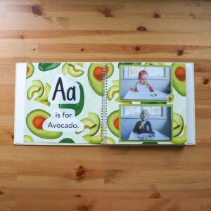 Baby Eats The Alphabet Scrapbook | First Foods Memory Book | Baby-Led Weaning Journal | Gender Neutral Baby Keepsake Album | Baby-Led Weaning Feeding Photo Book