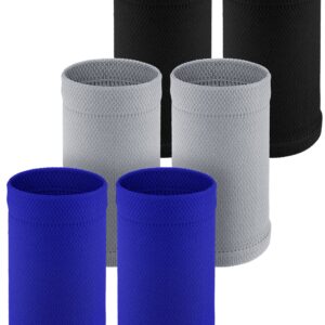 Tondiamo Wrist Sleeve and Brace Set - 3 Pairs Compression Wrist Wraps with Splints for Men and Women (Black, Gray, Blue, Small)