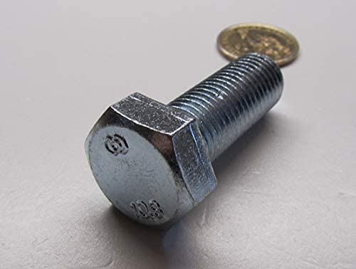 Class 10.9 Zinc Steel Hex Bolts FT M16 x 2 mm x 45 mm Long 5 pcs