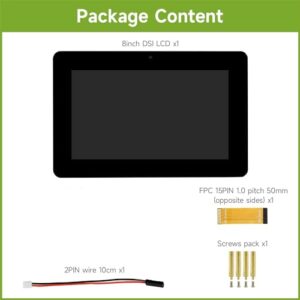 Waveshare 8inch Capacitive Touch Display Compatible with Raspberry Pi 5/4B/3B+/3A+/3B/2B/B+/A+/CM3/3+/4 800×480 Resolution DSI Interface