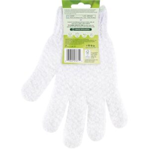 EcoTools Gentle Bath + Shower Gloves, Exfoliating Gloves Remove Dead Skin & Cleanse The Whole Body, Bath Gloves Infused with Avocado Oil to Scrub & Hydrate, Cruelty Free, 1 Pair (2 Gloves)