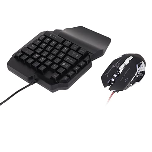 Zyyini One Hand Gaming Keyboard and Mouse Combo, 35 Keys Portable Wired RGB Gradient Backlit Mechnical Gaming Keyboard,6 Buttons USB Wired Gaming Mice,for Mix SE Suit(Mix SE)