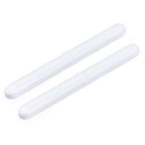 meccanixity magnetic stirrer mixer stir bar rod 100mm(4") x10mm with ring shape coating magnet white for laboratory 2pcs