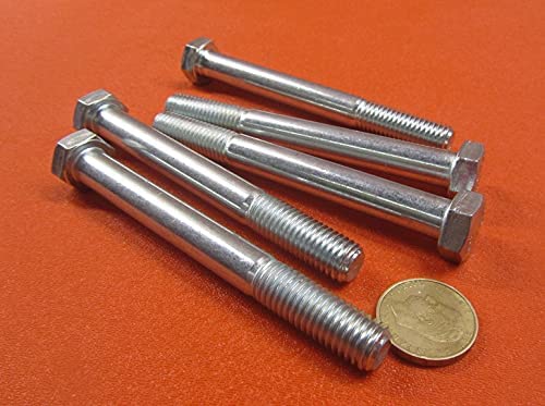 Class 10.9 Zinc Steel Hex Bolts PT M12 x 1.75 mm x 110 mm Long 5 pcs