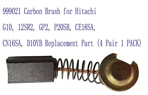 999021 Carbon Brush for Hitachi G10, 12SR2, GP2, P20SB, CE16SA, CN16SA, D10YB Replacement Part (4 Pair 1 PACK)