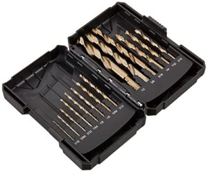 amazon brand - denali 14-piece pilot point drill bit set with carry case