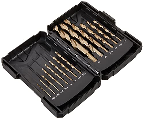 Amazon Brand - Denali 14-Piece Pilot Point Drill Bit Set with Carry Case