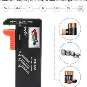 MZD8391 All-in-1 Battery Tester, Universal Battery Checker for AA AAA C D 9V 1.5V Button Cell Batteries Household Batteries (No Battery Required for Operation) (1)