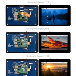 Waveshare 8inch Capacitive Touch Display Compatible with Raspberry Pi 5/4B/3B+/3A+/3B/2B/B+/A+/CM3/3+/4 800×480 Resolution DSI Interface