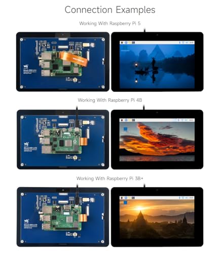 Waveshare 8inch Capacitive Touch Display Compatible with Raspberry Pi 5/4B/3B+/3A+/3B/2B/B+/A+/CM3/3+/4 800×480 Resolution DSI Interface