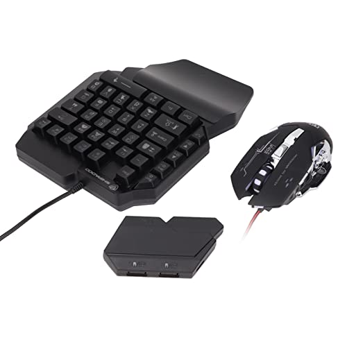 Zyyini One Hand Gaming Keyboard and Mouse Combo, 35 Keys Portable Wired RGB Gradient Backlit Mechnical Gaming Keyboard,6 Buttons USB Wired Gaming Mice,for Mix SE Suit(Mix SE)