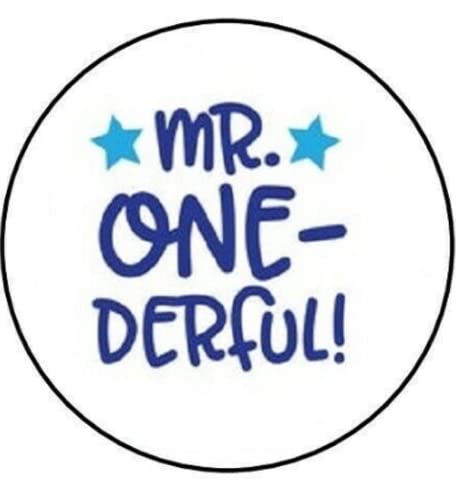 30 Pcs 1.5" Inch Mr One-Derful 1st Birthday Stickers - 1st Birthday Stickers - Birthday Stickers Envelope Seals Labels - D #AA61RK