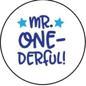 30 Pcs 1.5" Inch Mr One-Derful 1st Birthday Stickers - 1st Birthday Stickers - Birthday Stickers Envelope Seals Labels - D #AA61RK