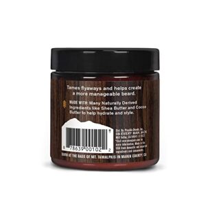 Every Man Jack Beard Butter- Subtle Sandalwood Fragrance - Hydrates and Styles Dry, Unruly Beards While Relieving Itch - Naturally Derived with Shea Butter and Coconut Oil - 4-ounce (2 Pack)