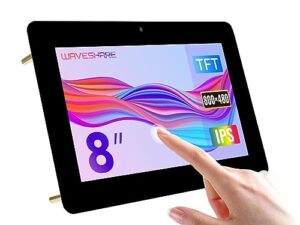 waveshare 8inch capacitive touch display compatible with raspberry pi 5/4b/3b+/3a+/3b/2b/b+/a+/cm3/3+/4 800×480 resolution dsi interface