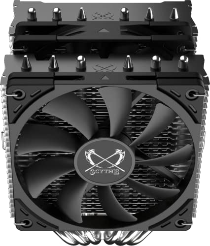 Scythe Fuma 2 Rev.B CPU Air Cooler, Intel LGA1700, LGA1151, AMD AM5/AM4/Ryzen 120mm, Dual Towers, Black Top Cover