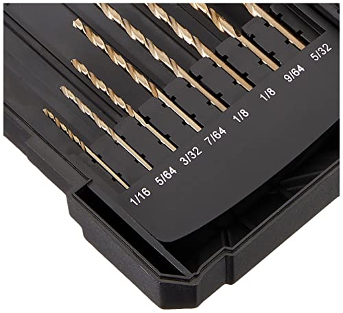 Amazon Brand - Denali 14-Piece Pilot Point Drill Bit Set with Carry Case