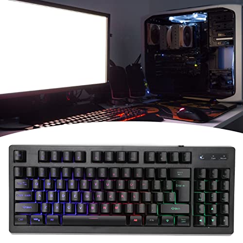 01 02 015 Computer Accessories, Gaming Keyboard Drainage Hole Colorful Backlight Stable Reliable for Office