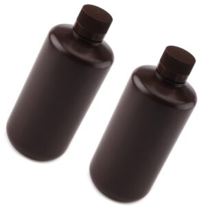 bettomshin 2pcs plastic lab chemical reagent bottle 1000ml small mouth sample sealing liquid storage container brown