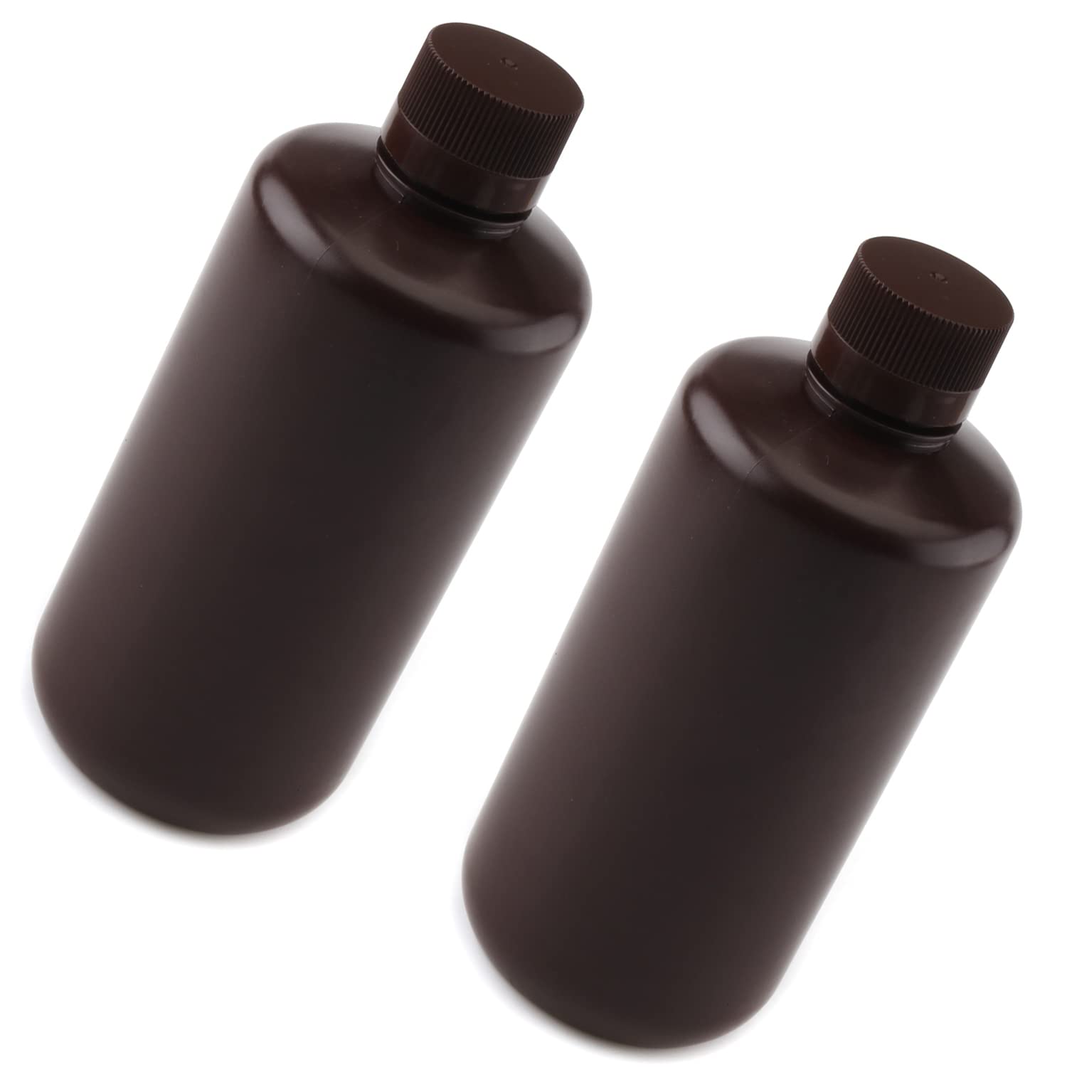 Bettomshin 2Pcs Plastic Lab Chemical Reagent Bottle 1000ml Small Mouth Sample Sealing Liquid Storage Container Brown