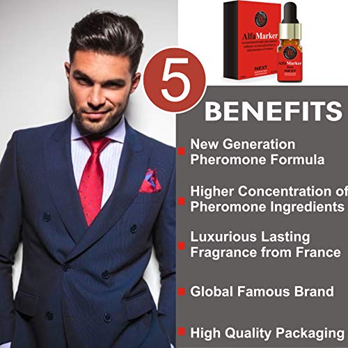 ALFAMARKER Pheromones for Men - Pheromone Oil Perfume for Men 5 ml - Pheromone Cologne for Men Dropper Botle 5 ml