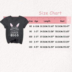 Baby Easter Shirt Trade Brother Sister for Easter Eggs Tshirt Toddler Bunny Short Sleeve Cotton Tops Grey