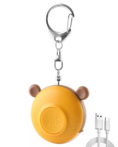 simjar rechargeable personal safety alarm, safe sound personal alarm/ security alarm keychain with emergency flashlight for women girls kids and elderly