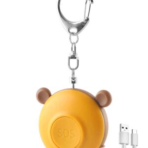 Simjar Rechargeable Personal Safety Alarm, Safe Sound Personal Alarm/ Security Alarm Keychain with Emergency Flashlight for Women Girls Kids and Elderly