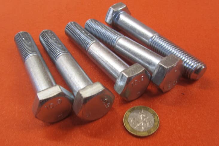 Class 10.9 Zinc Steel Hex Bolts PT M16 x 2 mm x 90 mm Long 5 pcs