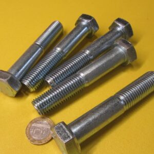 Class 10.9 Zinc Steel Hex Bolts PT M16 x 2 mm x 90 mm Long 5 pcs