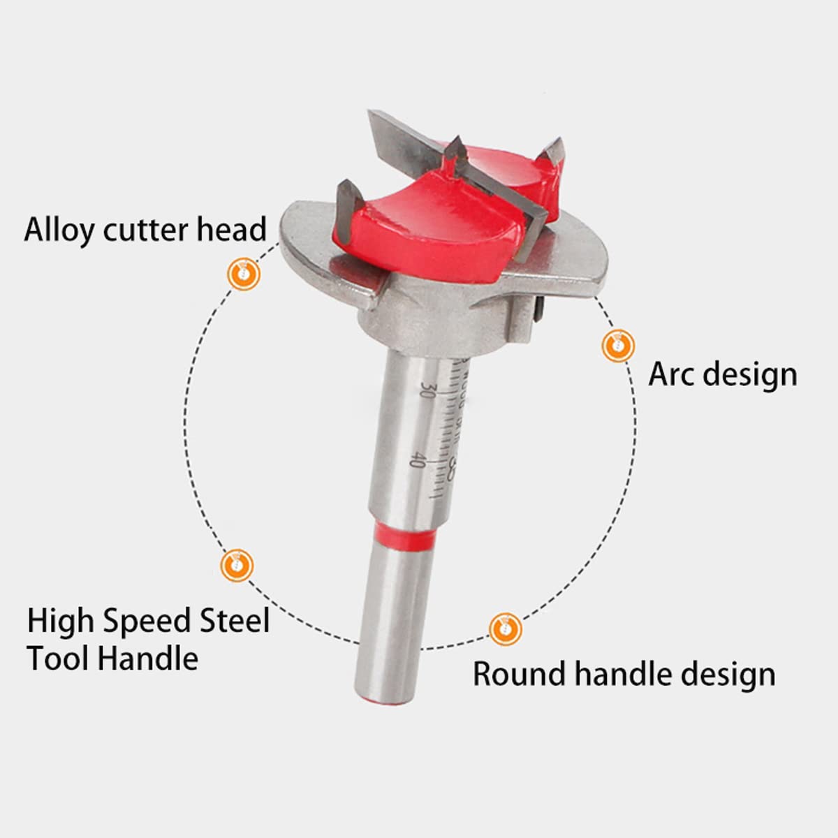 SagaSave 35mm Adjustable Forstner Drill Bits Hole Saw Cutter, High Speed Wood Hole Saw Auger Opener for Wood Woodworking Hinge Hole Drilling Boring Bit Cutter 1PCS