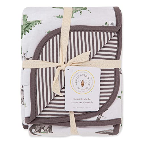 Burt's Bees Baby - Reversible Blanket, Nursery, Stroller & Tummy-Time Organic Jersey Cotton Quilted Infant & Toddler Bedding