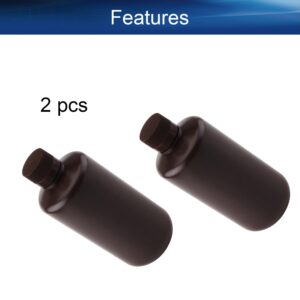 Bettomshin 2Pcs Plastic Lab Chemical Reagent Bottle 1000ml Small Mouth Sample Sealing Liquid Storage Container Brown