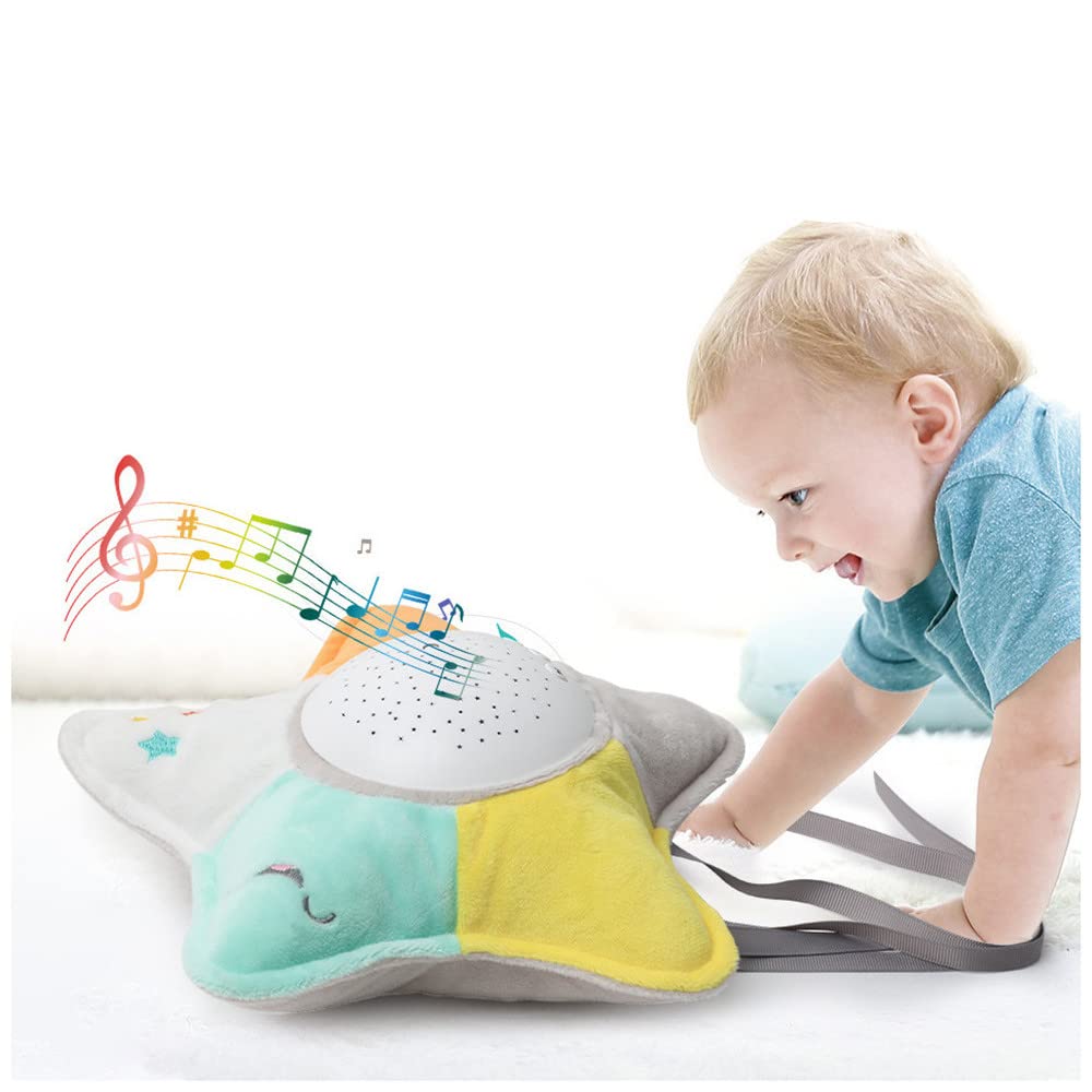 Konig Kids Baby Musical Sleep Soothers with Star Projector, Travel Soothing Sound Machine, Portable Plush Sleep Aid for Toddlers with Soothing Night Light, 10 Lullabies, White Noise, Auto Power Off